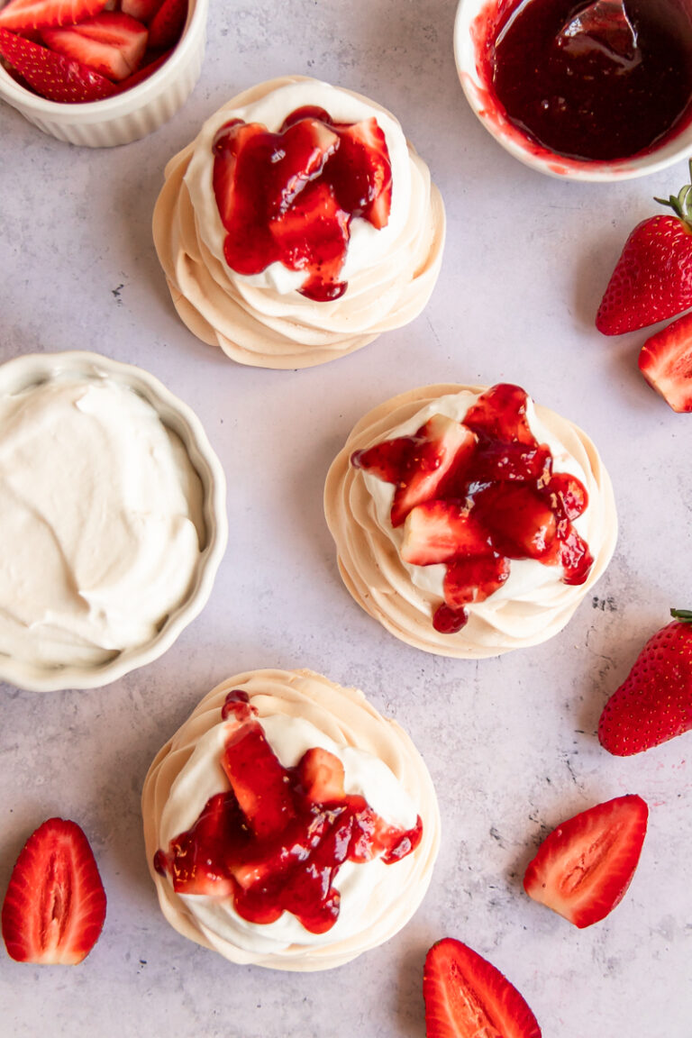 Mini Strawberry Pavlova Nests - Rich And Delish