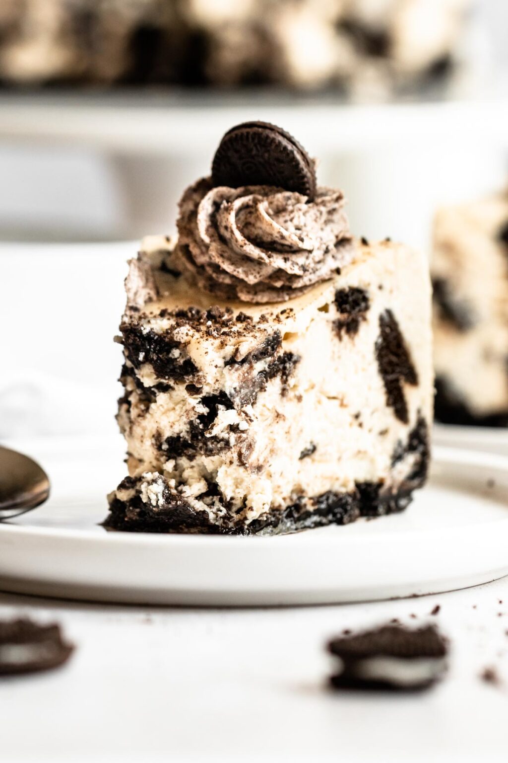 Creamy Oreo Cheesecake W/ Oreo Whipped Cream - Rich And Delish