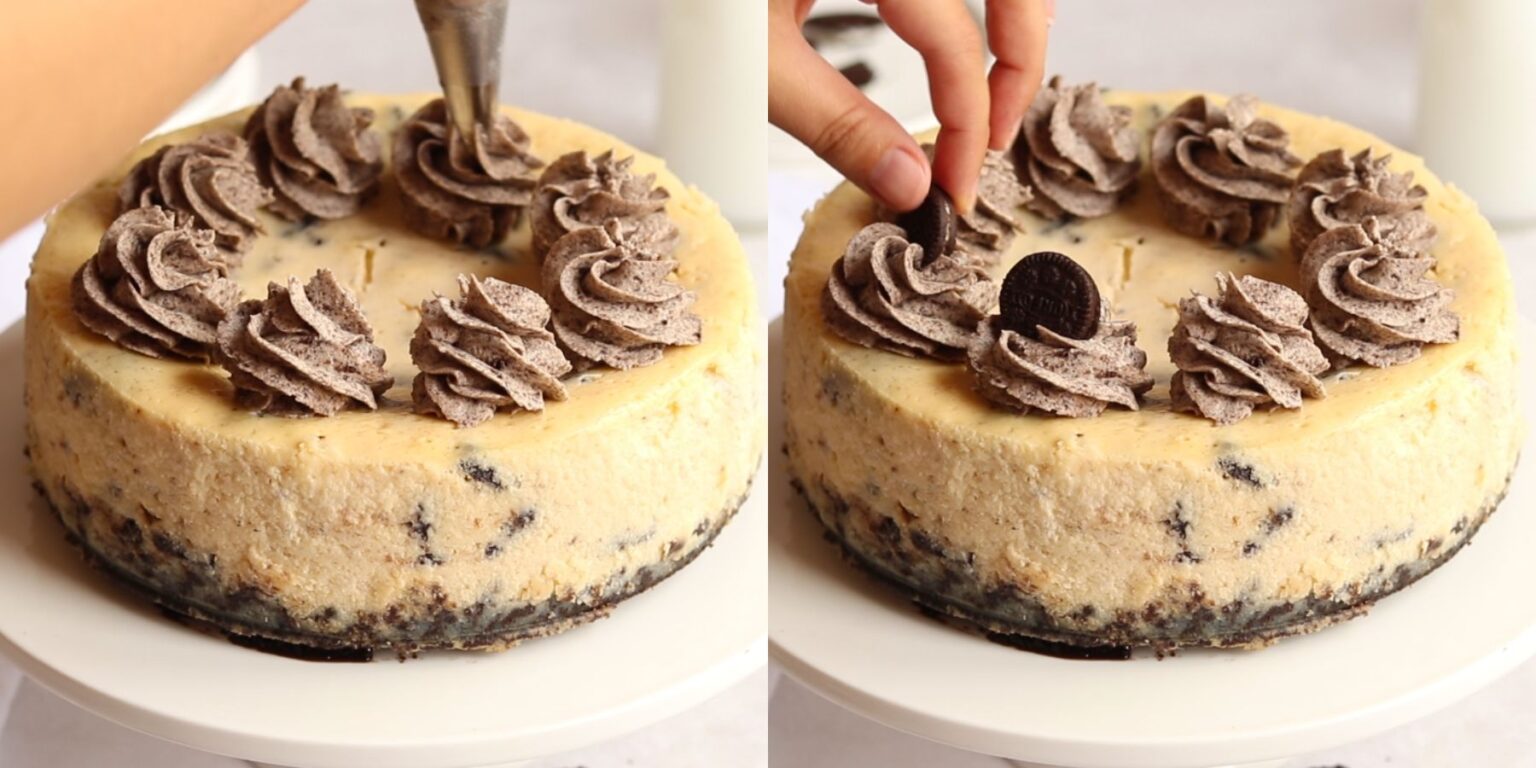 Creamy Oreo Cheesecake W/ Oreo Whipped Cream - Rich And Delish