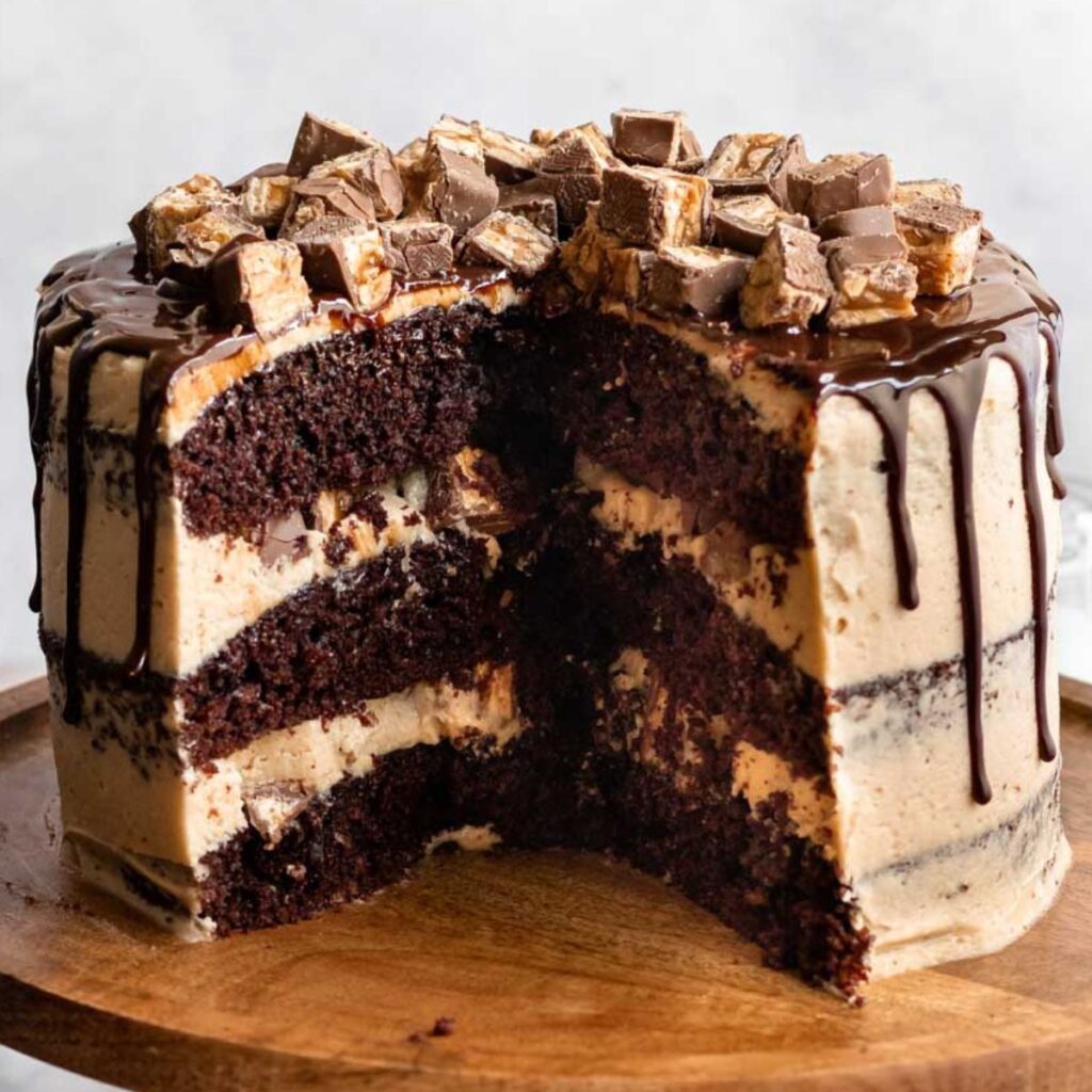 The Best Snickers Cake - Rich And Delish