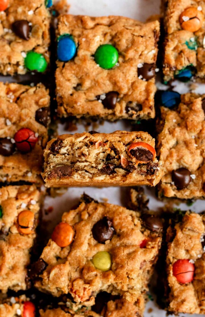 Chewy Monster Cookie Bars - Rich And Delish