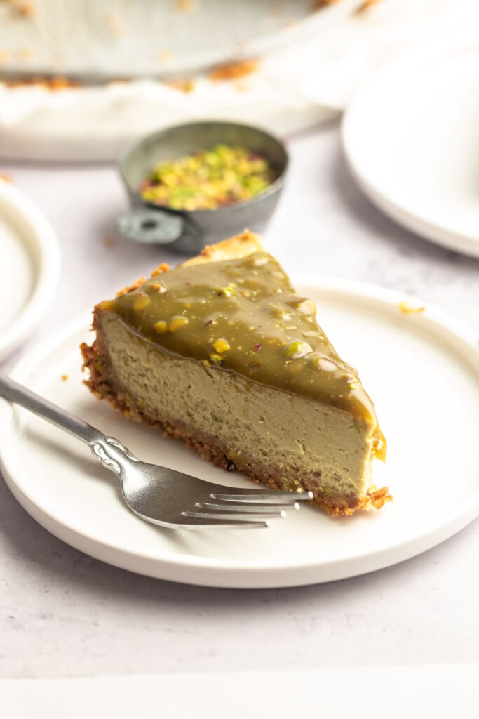 Pistachio Cheesecake With Pistachio Topping - Rich And Delish