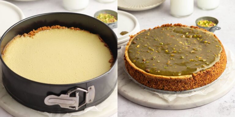 Pistachio Cheesecake With Pistachio Topping - Rich And Delish