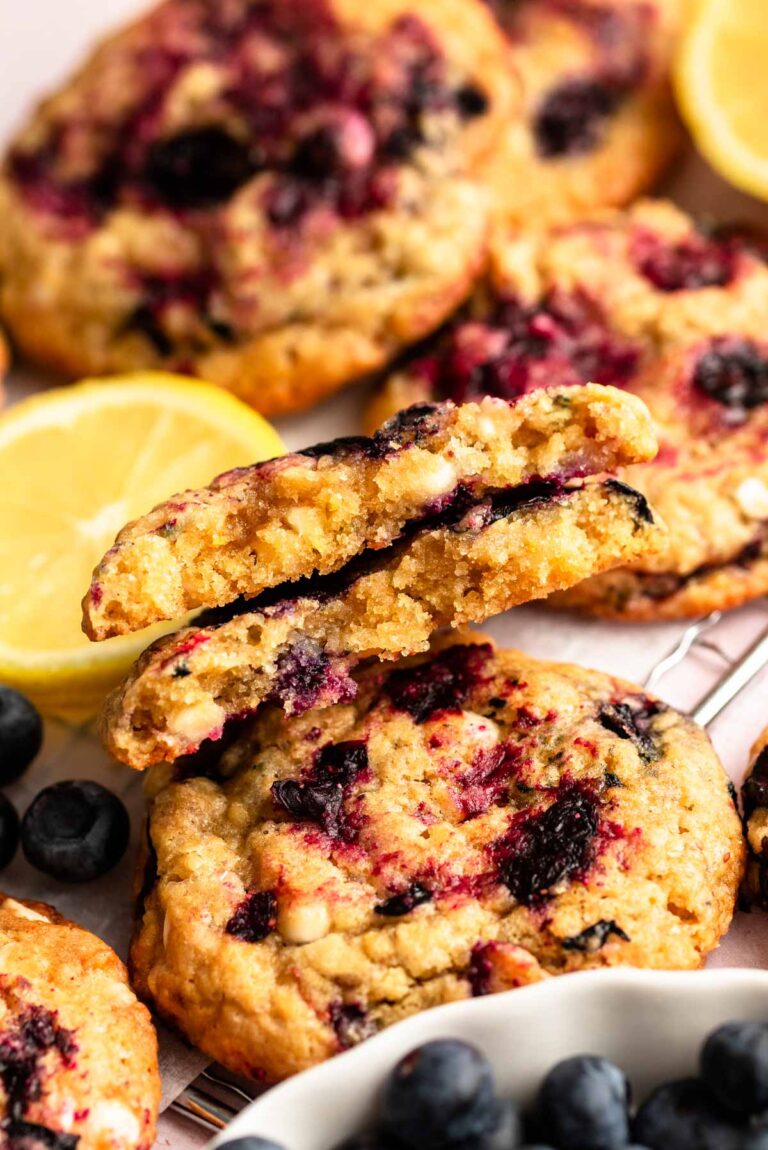 Chewy Lemon Blueberry Cookies - Rich And Delish