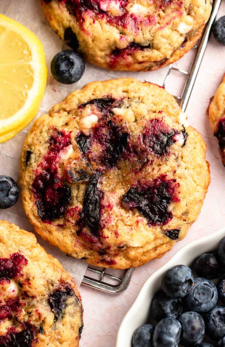 Chewy Lemon Blueberry Cookies - Rich And Delish