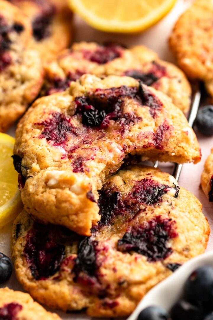 Chewy Lemon Blueberry Cookies - Rich And Delish