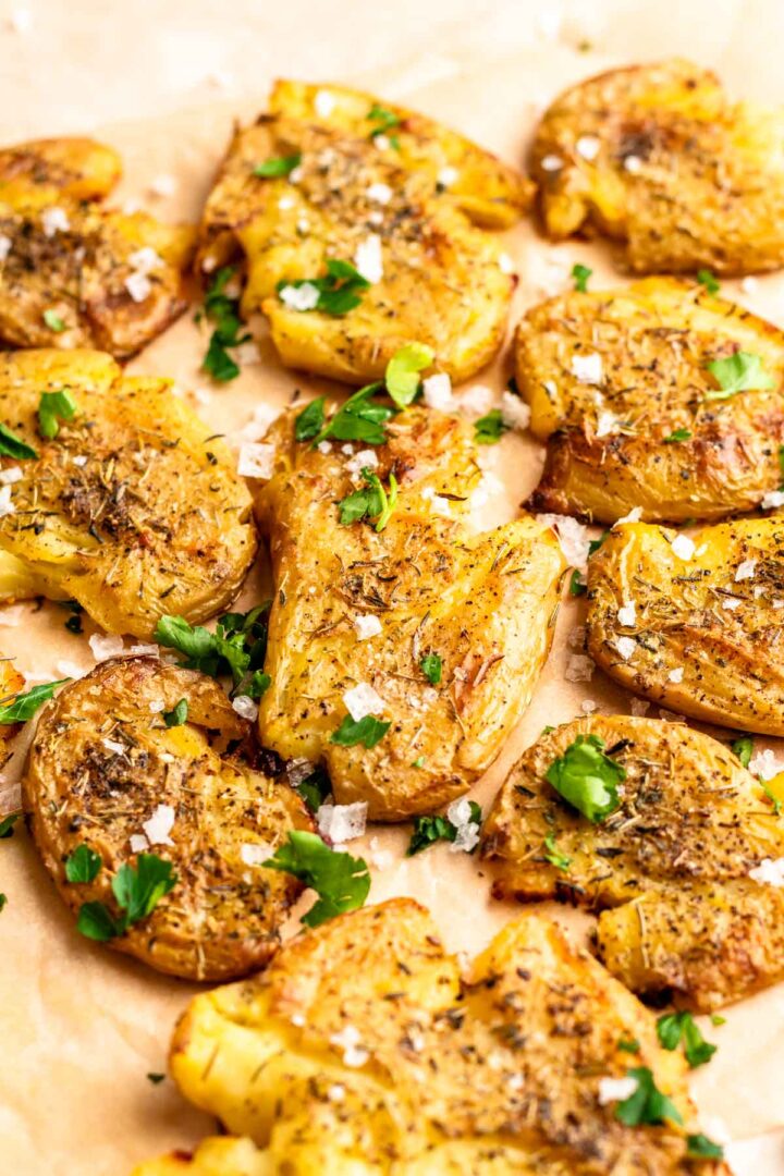 Crispy Smashed Fingerling Potatoes - Rich And Delish