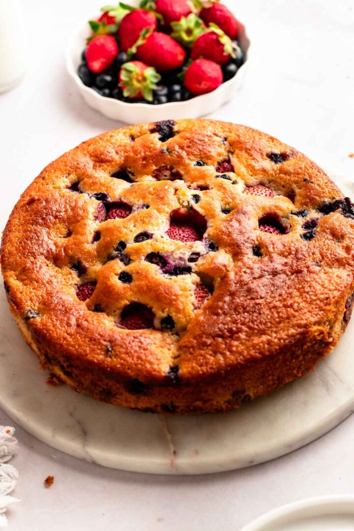 Easy Moist Mixed Berry Cake (One Bowl) - Rich And Delish