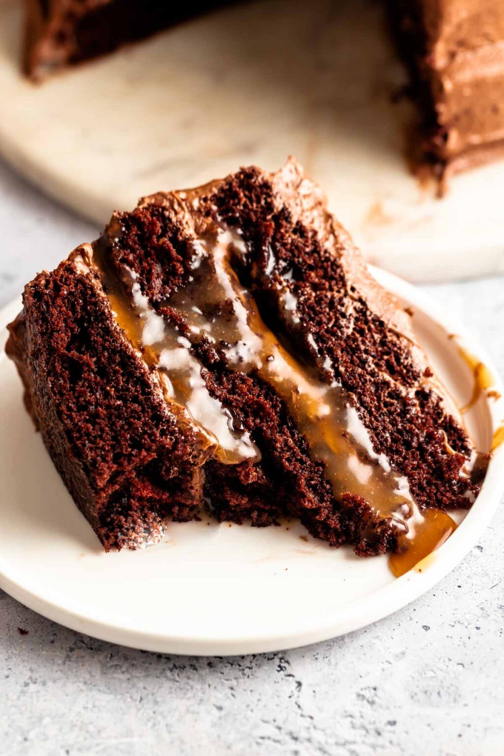 Moist Chocolate Caramel Cake (One Bowl) - Rich And Delish