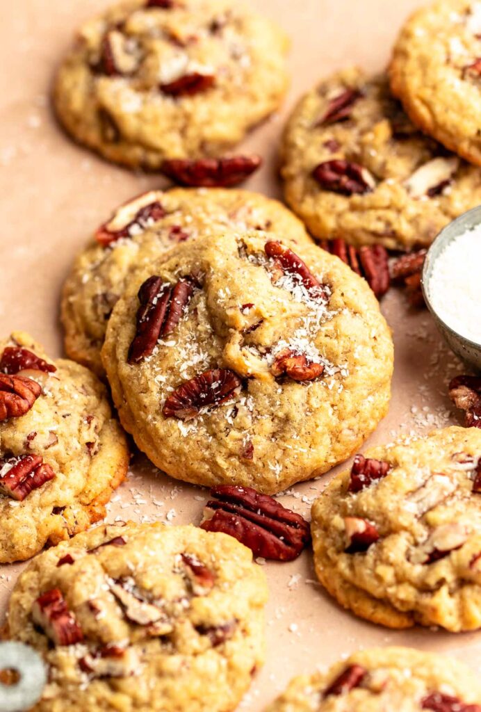 Chewy Coconut Pecan Cookies - Rich And Delish