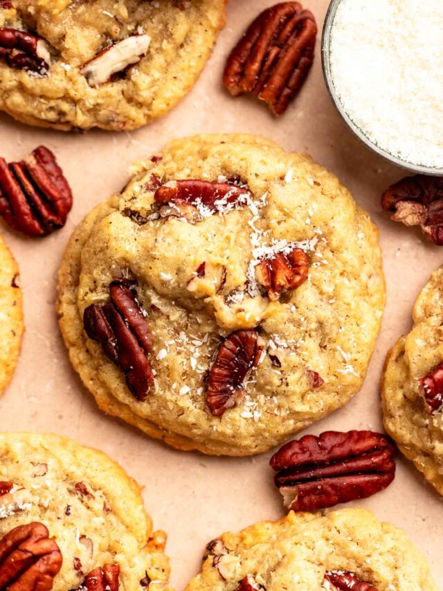 Chewy Coconut Pecan Cookies - Rich And Delish