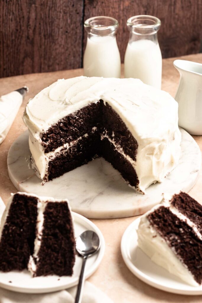 Chocolate Cake With Cream Cheese Frosting - Rich And Delish