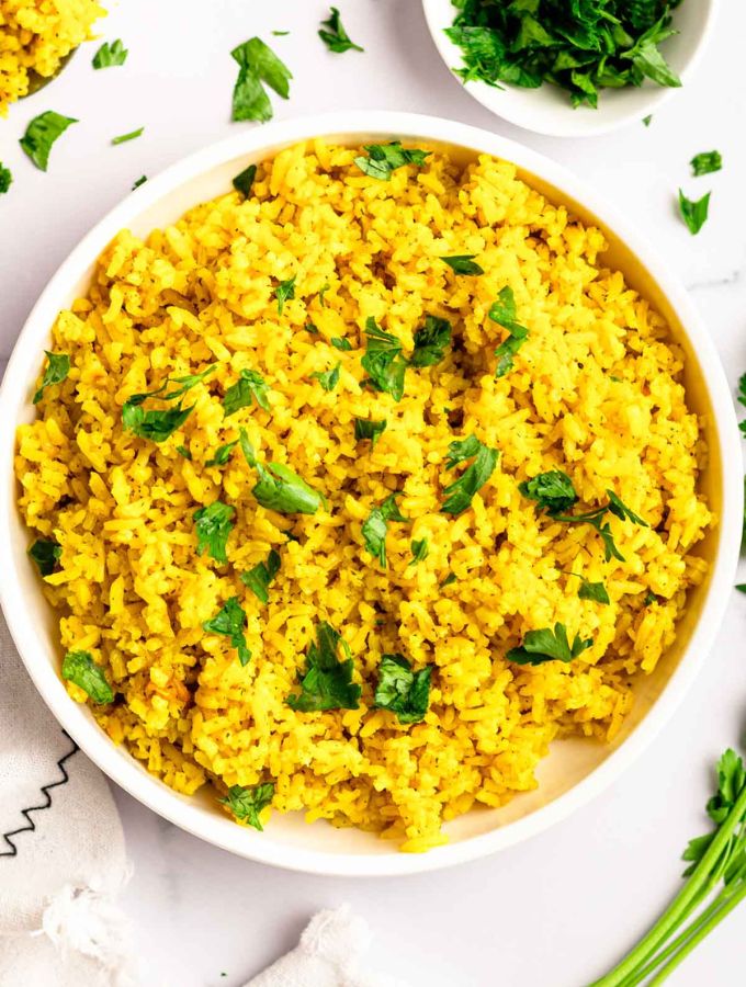 Mediterranean Rice (Yellow Rice) - Rich And Delish