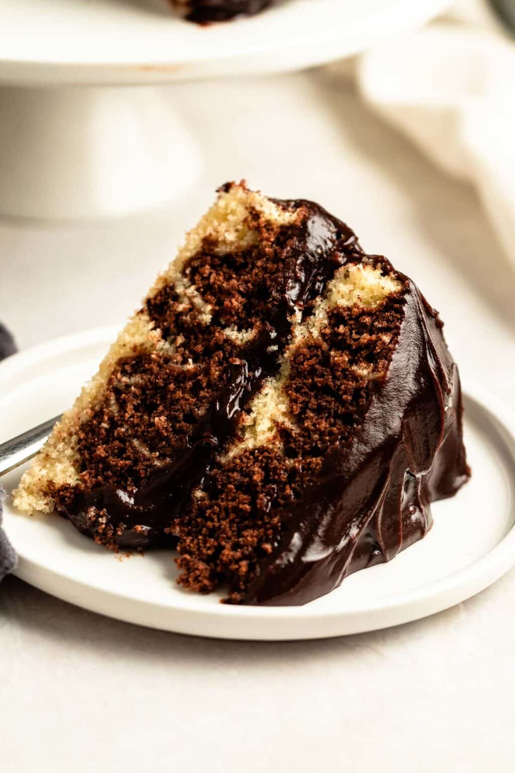 Marble Cake w/ Chocolate Frosting - Rich And Delish