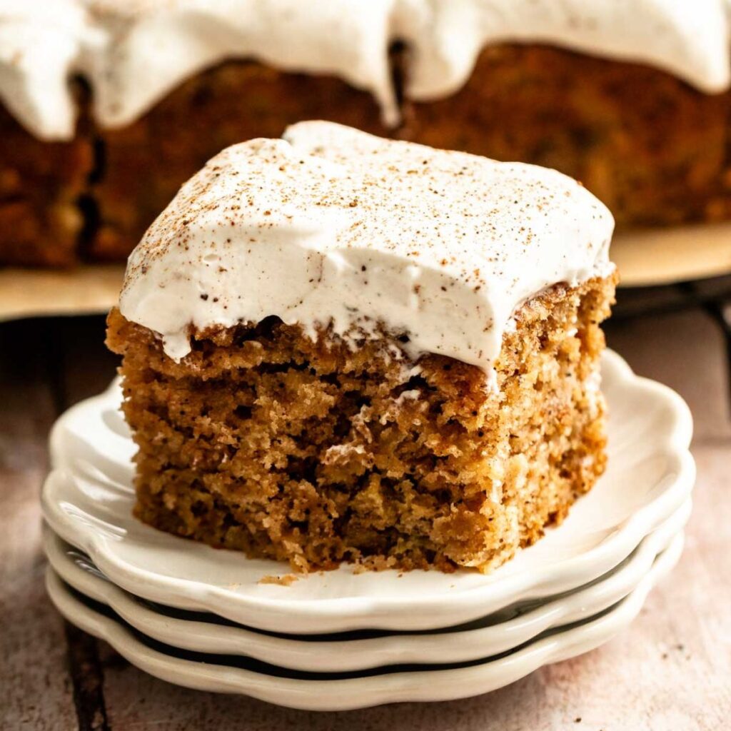 Apple Spice Cake w/ Cream Cheese Frosting - Rich And Delish