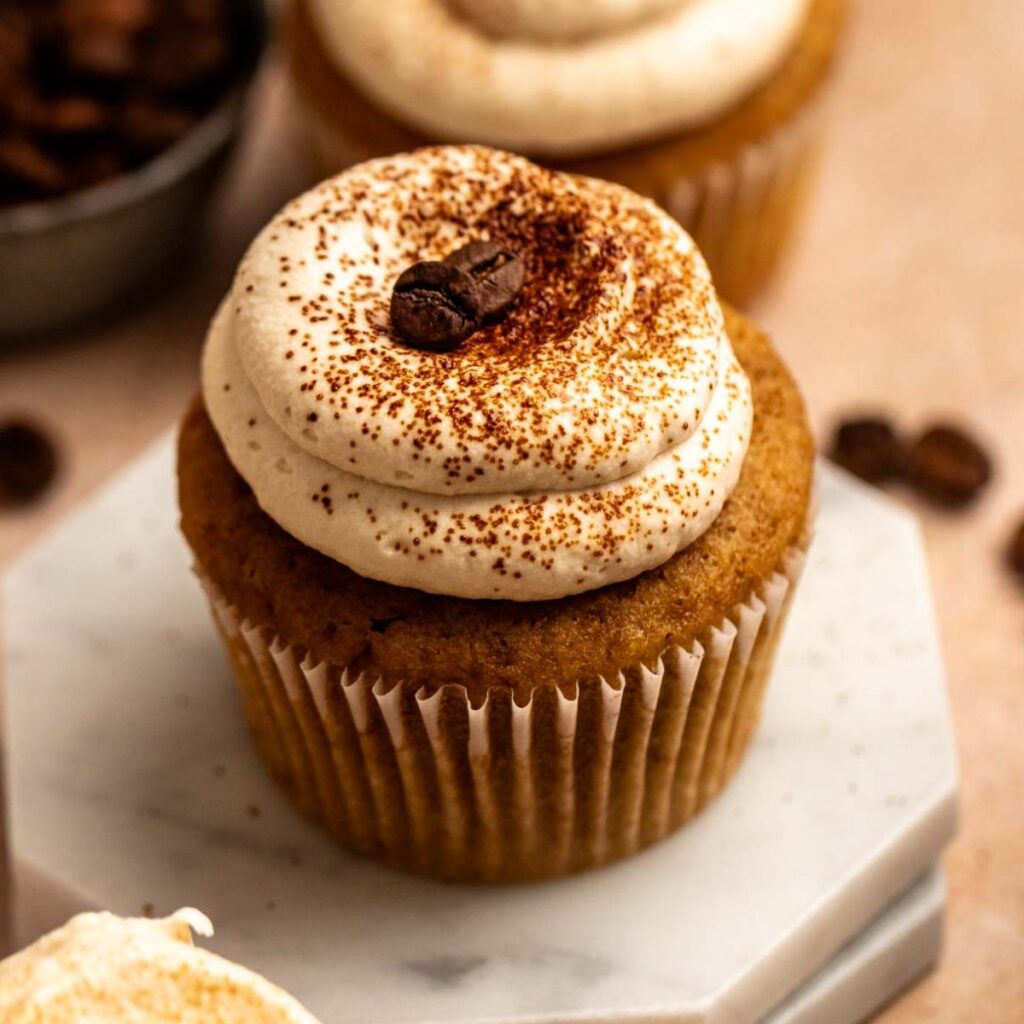 Coffee Cupcakes w/ Coffee Whipped Cream Frosting - Rich And Delish